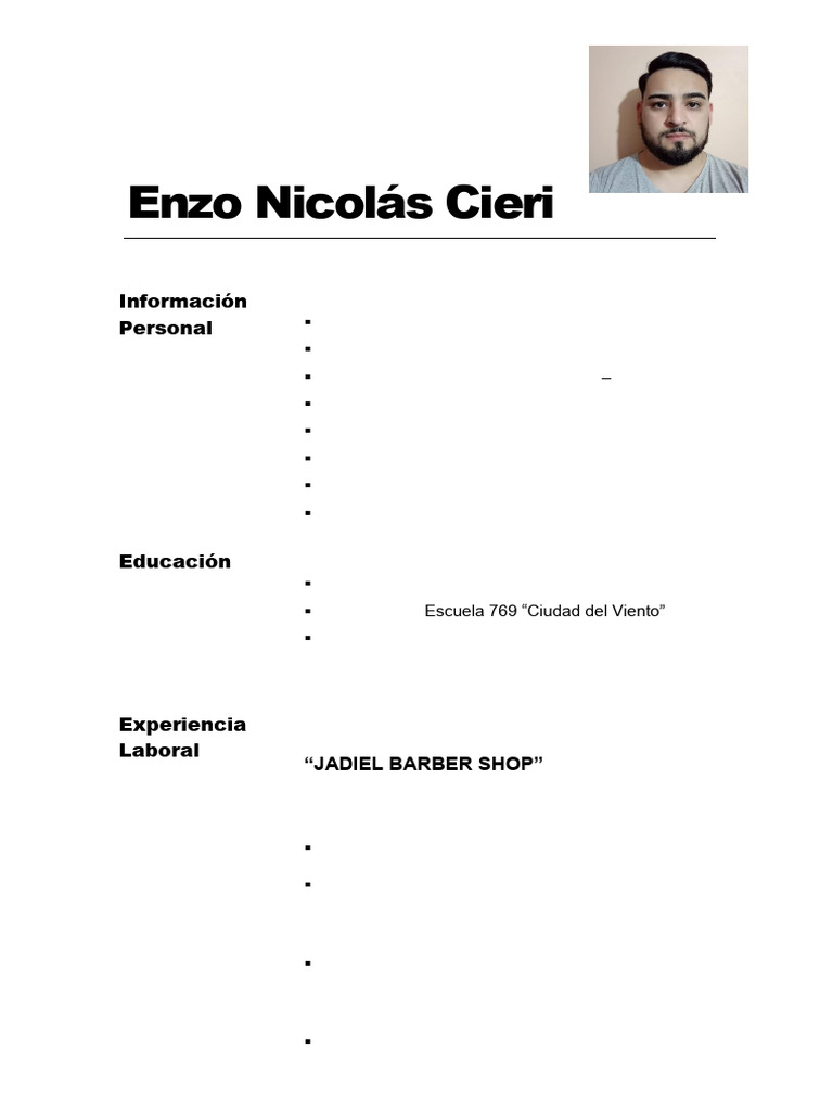 Currículum Vitae de Enzo Cieri | PDF