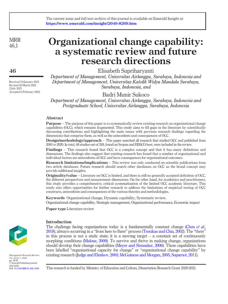 10 1108 - MRR 01 2021 0039 | PDF | Systematic Review | System