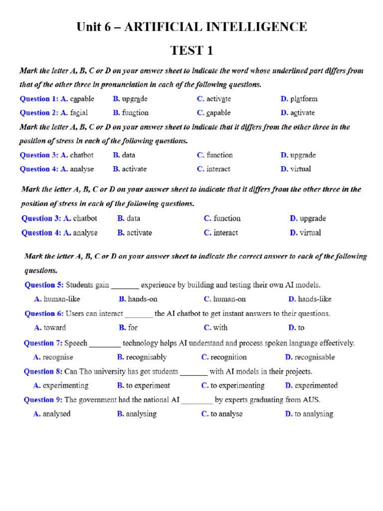 Homework 8 - Unit 6 - TEST 2 | PDF