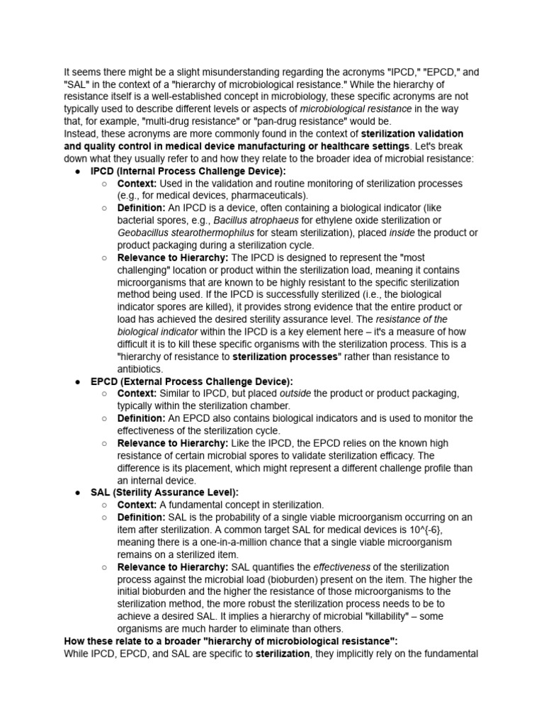 Evidence of Hierarchy of Microbiological Resistanc... | PDF ...