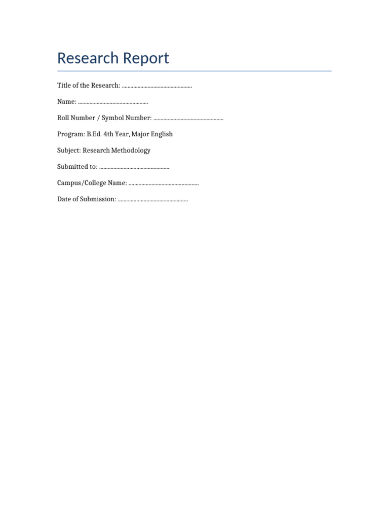 Research Report Template | PDF