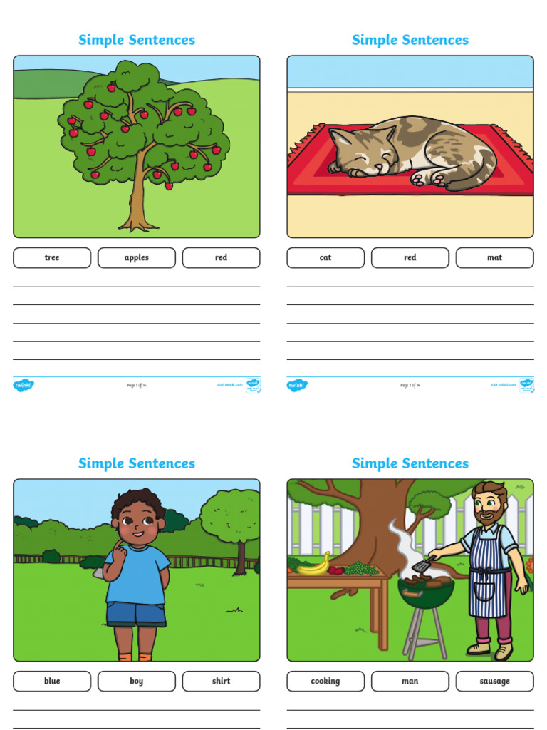 Creating Simple Sentences Worksheet | PDF