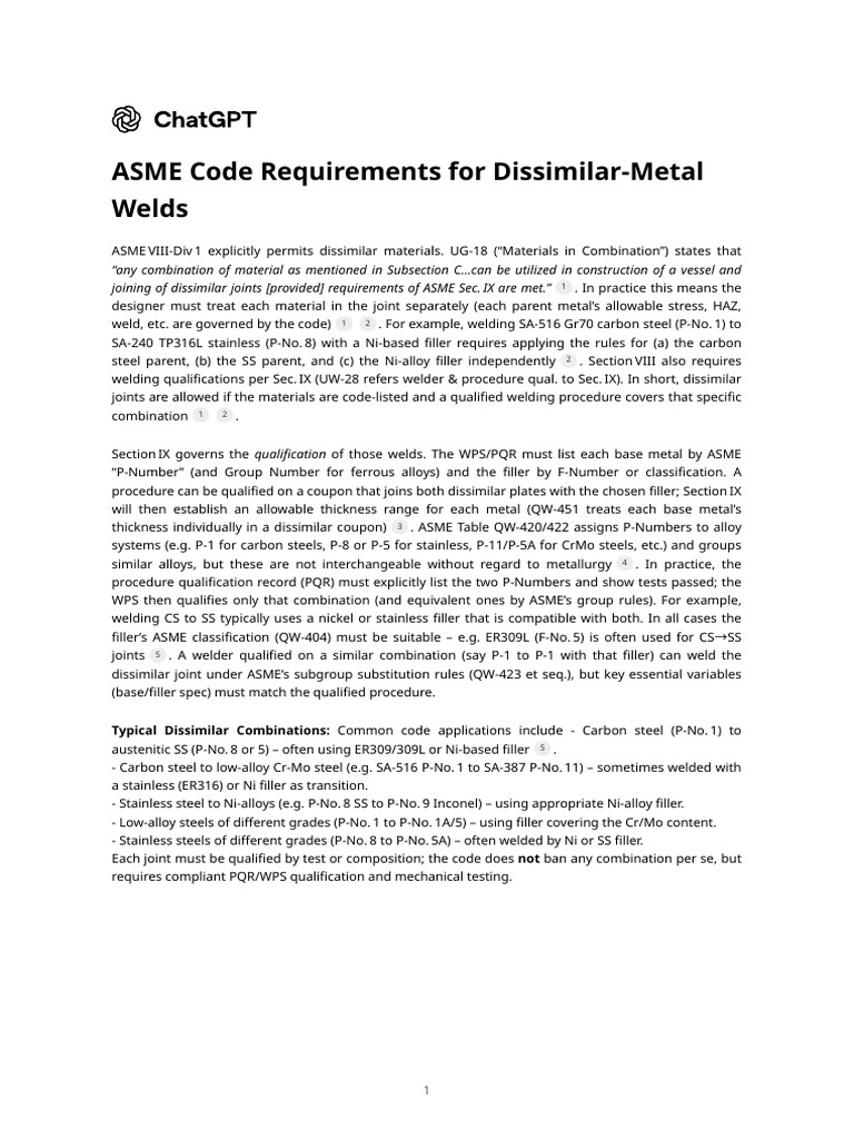 ASME Sec IX: Dissimilar-Metal Welding | PDF | Corrosion | Stainless Steel