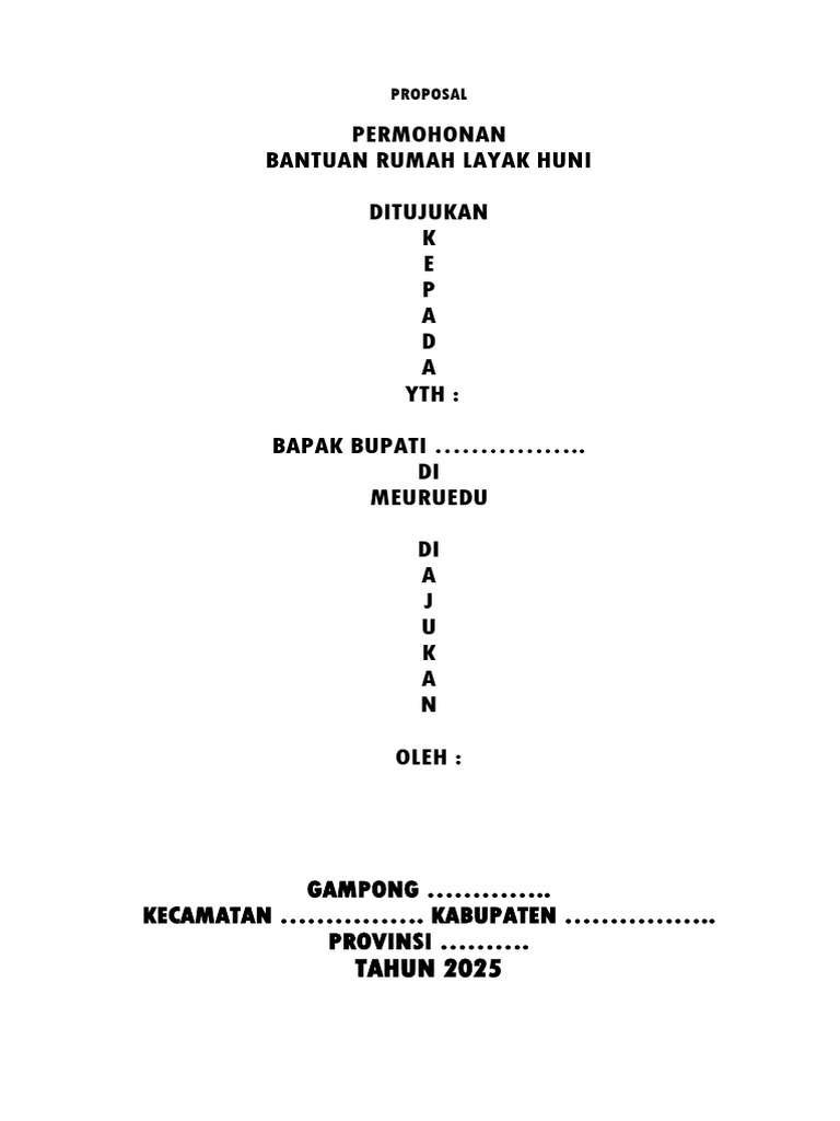 Proposal Bantuan Rumah Layak Huni | PDF