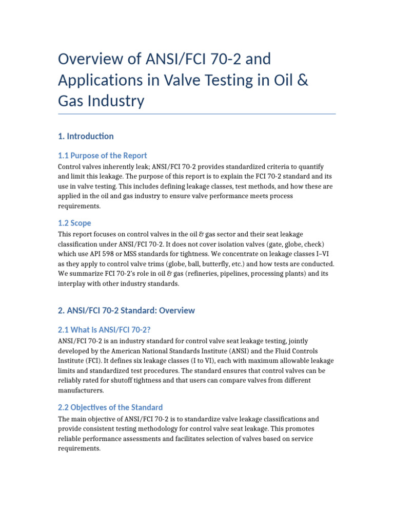 ANSI/FCI 70-2: Control Valve Testing Standards | PDF