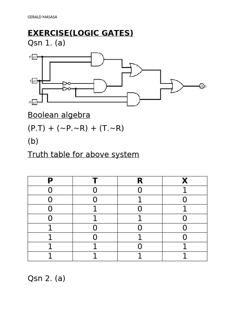 Exercise - Logic Gates | PDF
