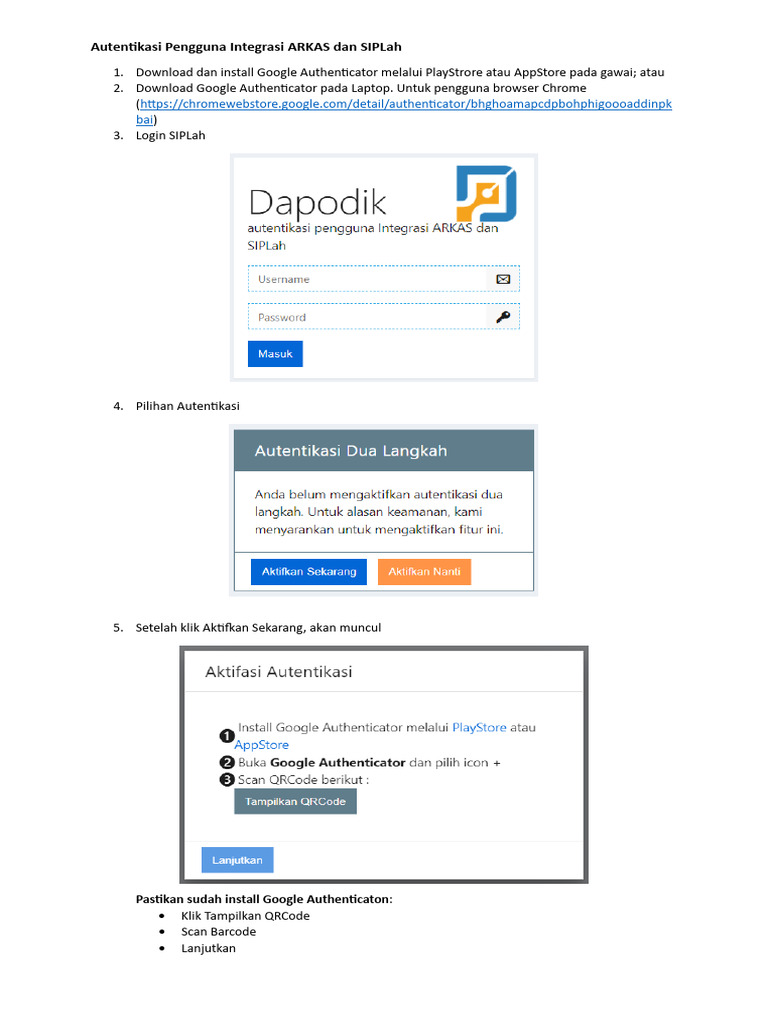 Autentikasi Dua Langkah Pada SIPLah | PDF