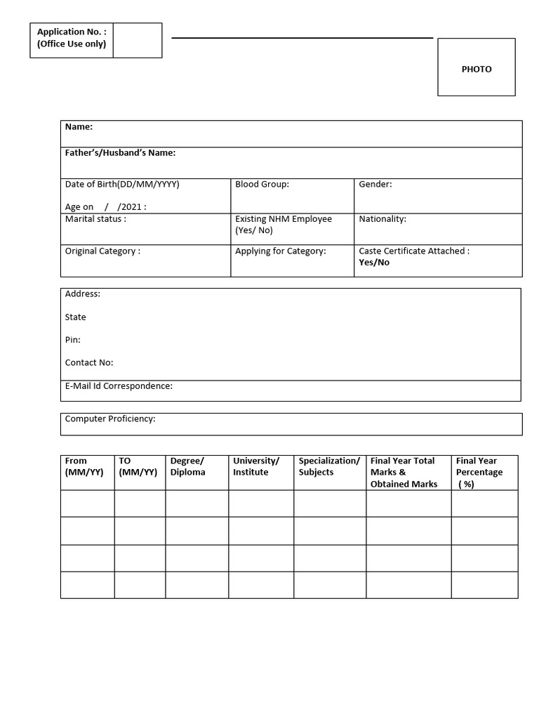 NHM Application Form 417d37e3 | PDF