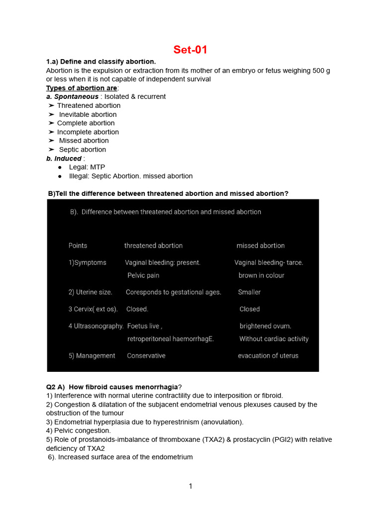 Gynae 1 16 Numbered | PDF | Menstrual Cycle | Miscarriage