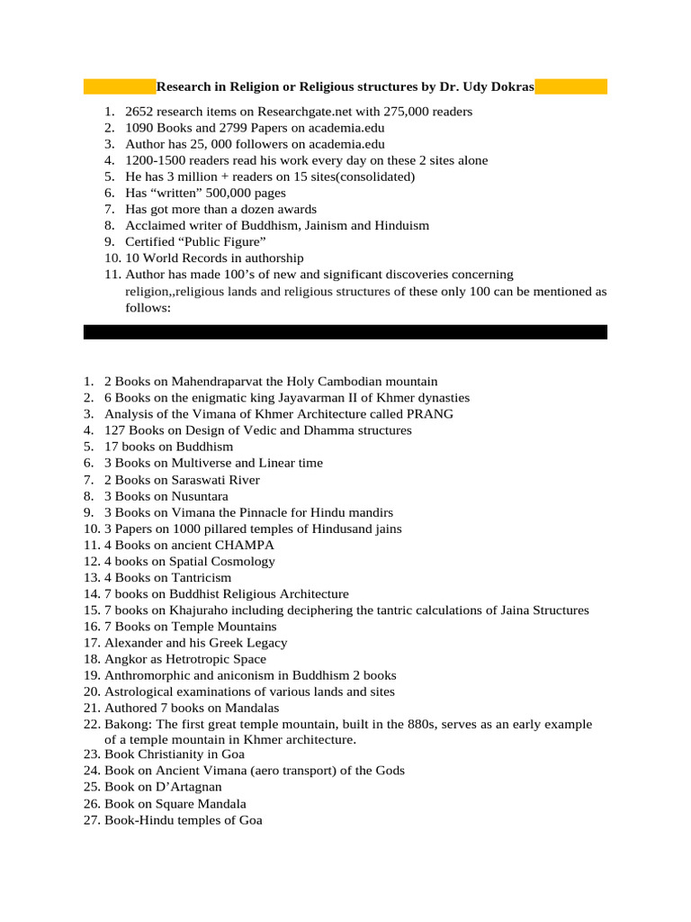 Evaluating Dr. Dokras' Religious Research | PDF | Angkor | Angkor Wat