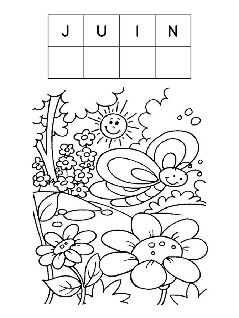 Coloriage de Juin | PDF