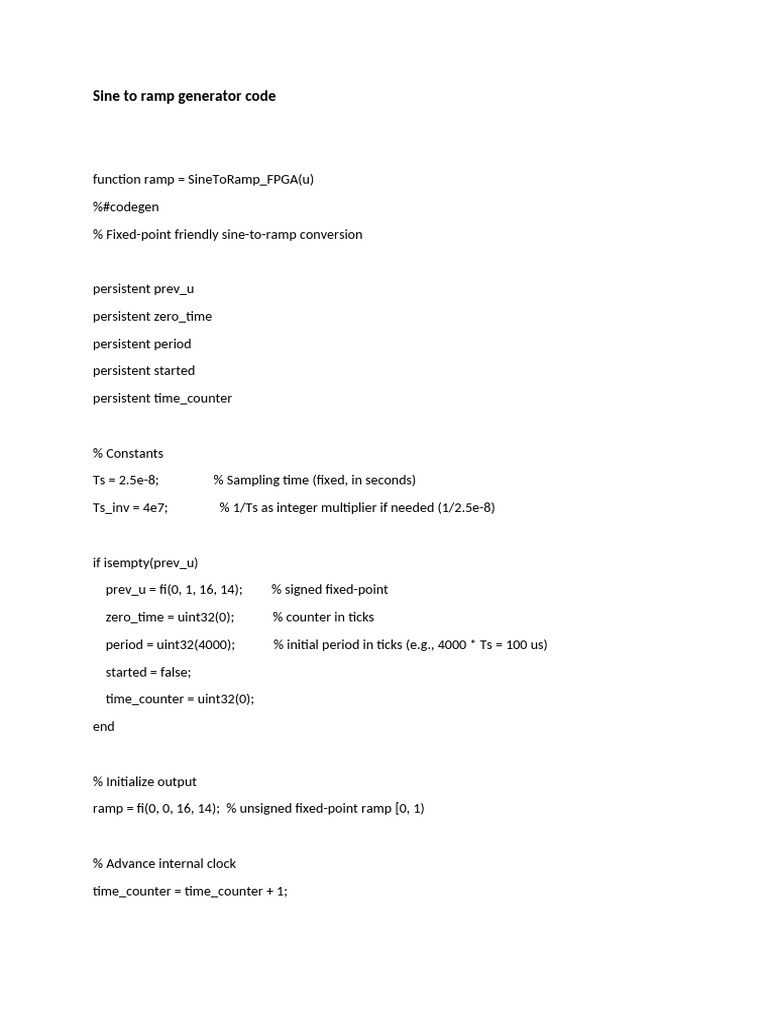 Sine To Ramp Generator Code | PDF