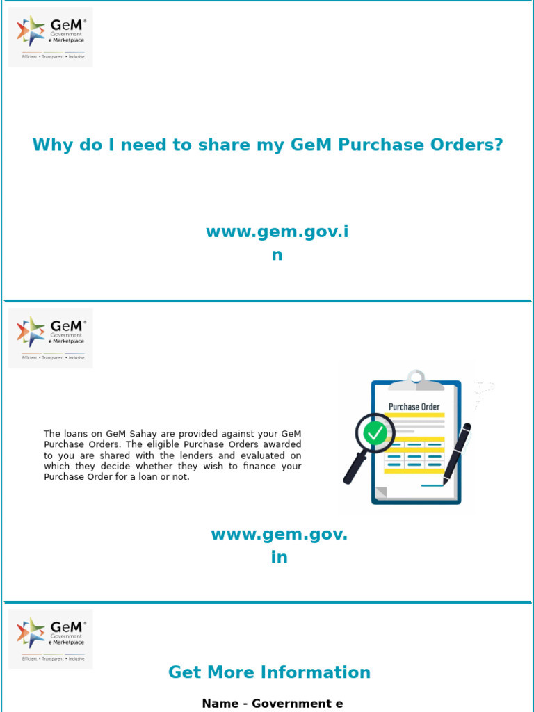 Why Do I Need To Share My GeM Purchase Orders | PDF