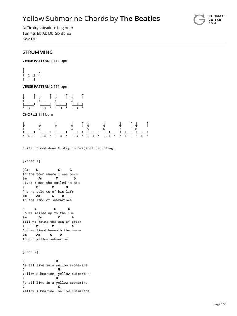Yellow Submarine - The Beatles | PDF | Song Structure | Elements Of Music