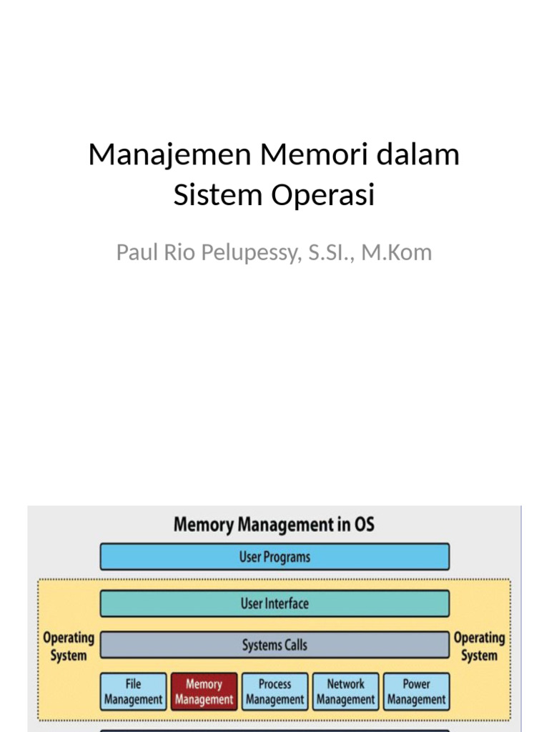 Manajemen Memori Sistem Operasi | PDF