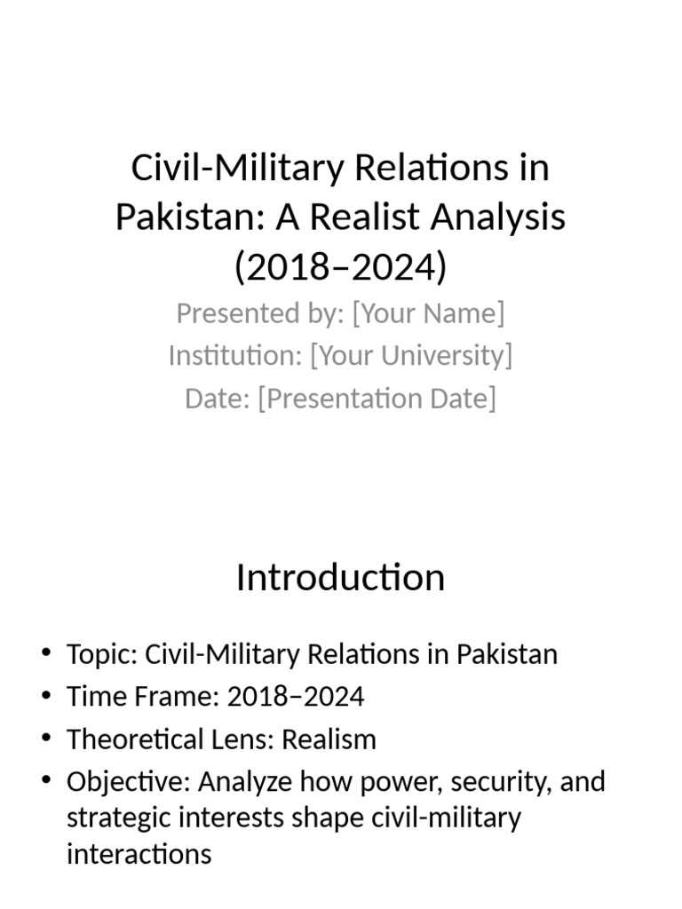 Civil-Military Relations in Pakistan 2018-2024 | PDF | Institution ...