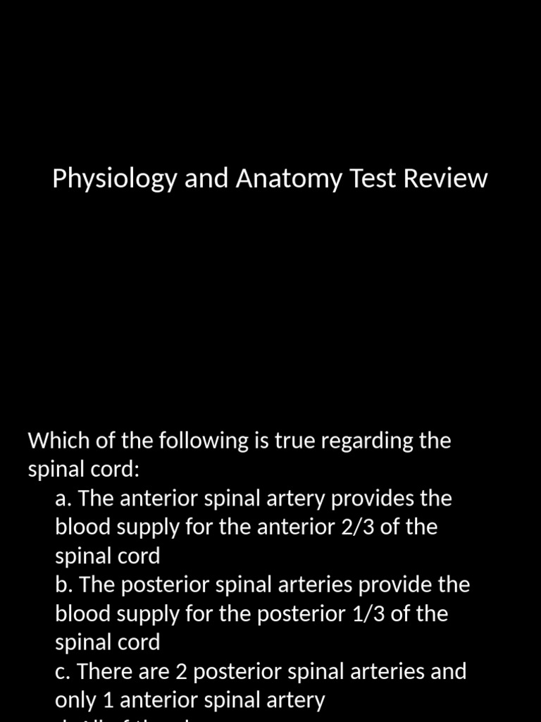 Spinal Cord Anatomy Test Review | PDF | Spinal Cord | Nervous System
