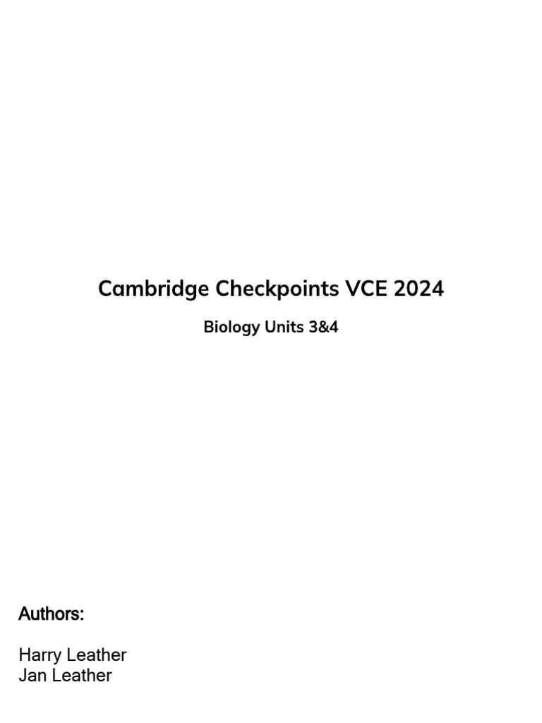 2024 Cambridge Checkpoints Units 3 4 | PDF | Operon | Gene
