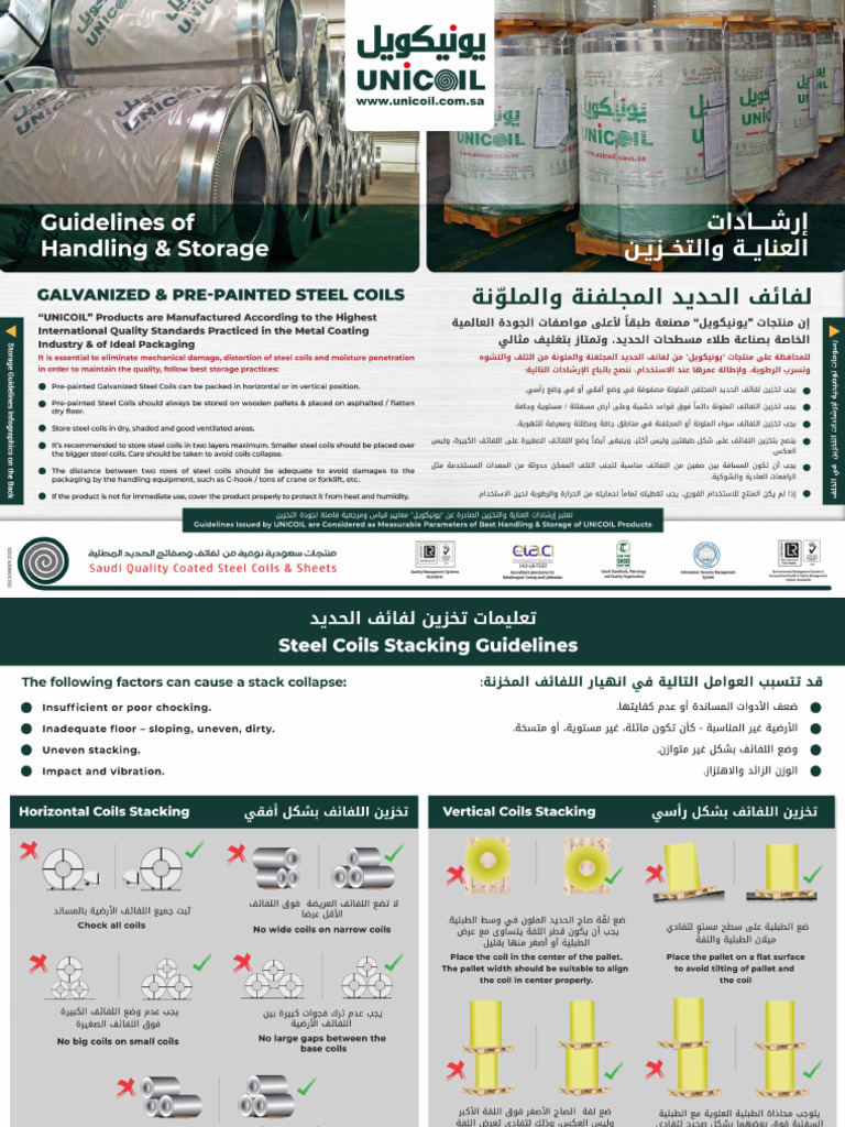 Proper Handling and Storage Coils English Arabic Compressed | PDF