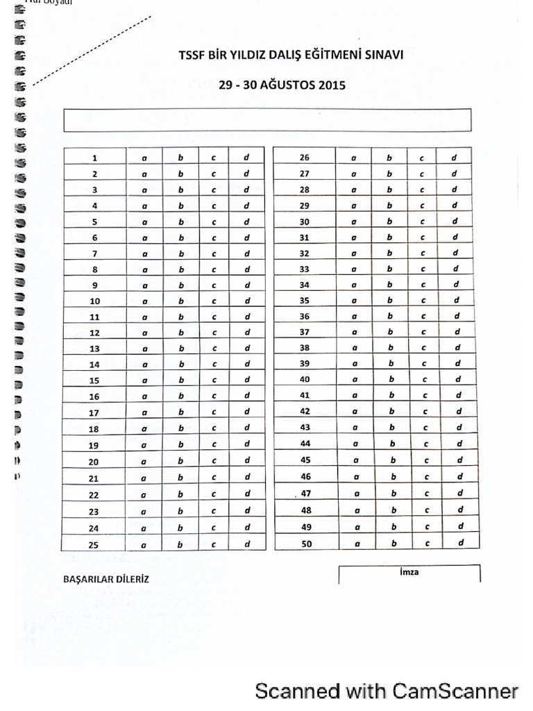 TSSF 1 Eğitmen Sınavı 29-30agustos2015 | PDF