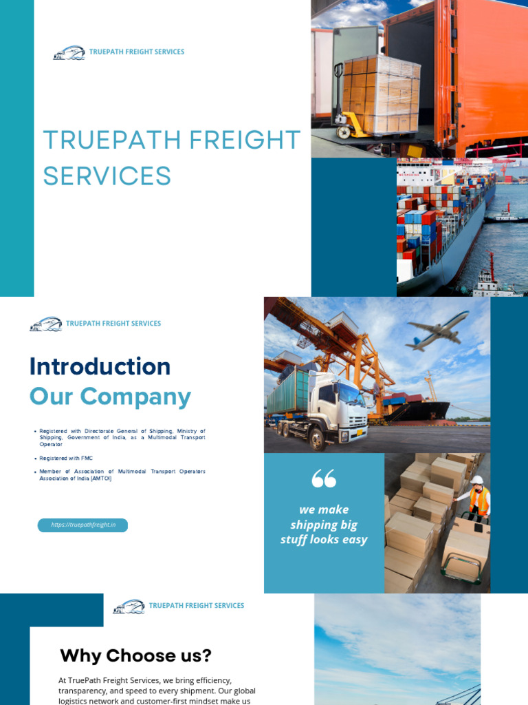 Red and Blue Modern Logistic Company Presentation | PDF | Cargo | Freight Transport