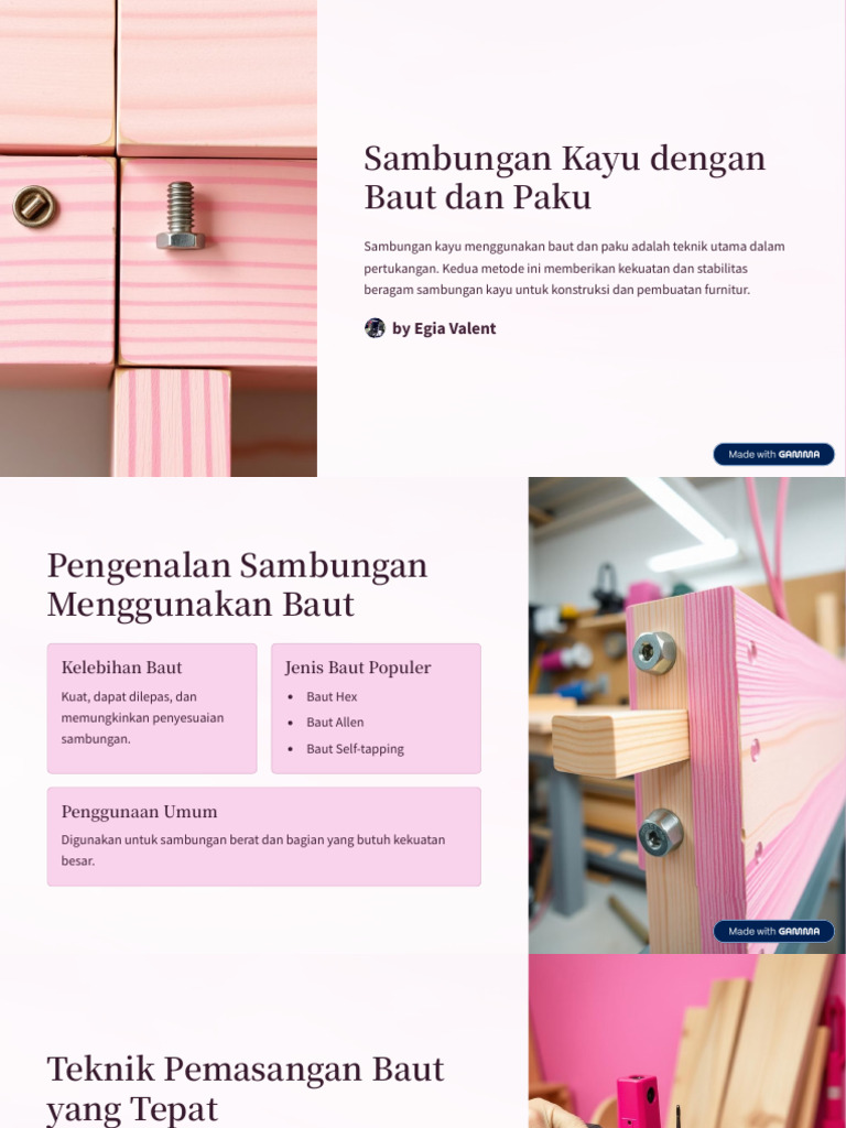 Sambungan Kayu Dengan Baut Dan Paku | PDF
