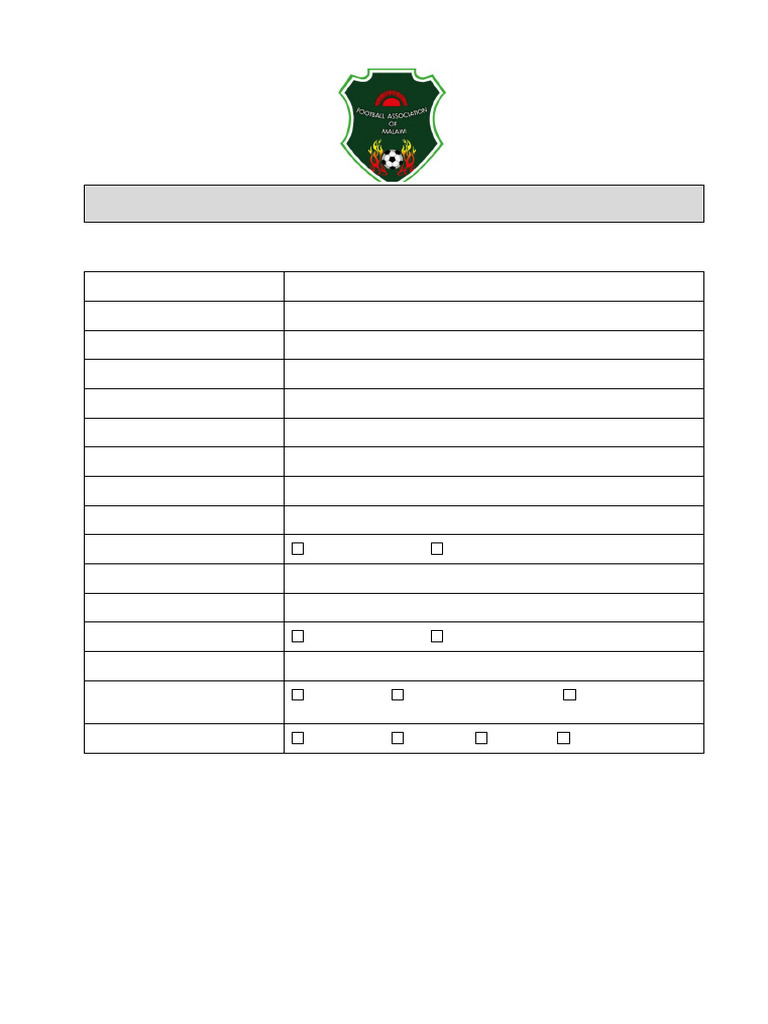 Mpira Connect Football Registration Form | PDF