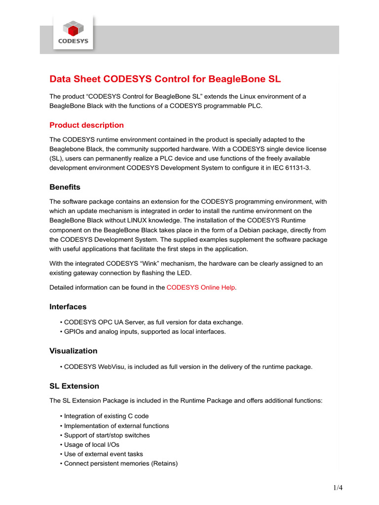 CODESYS Control For BeagleBone SL - en | PDF | Software | Computing