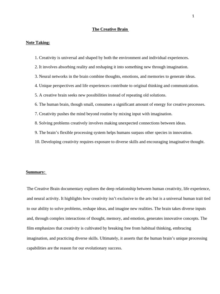 Understanding the Creative Brain | PDF