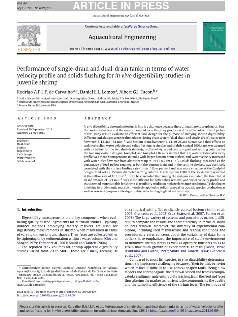 Performance of Single-Drain and Dual-Drain Tanks in Terms of Water ...