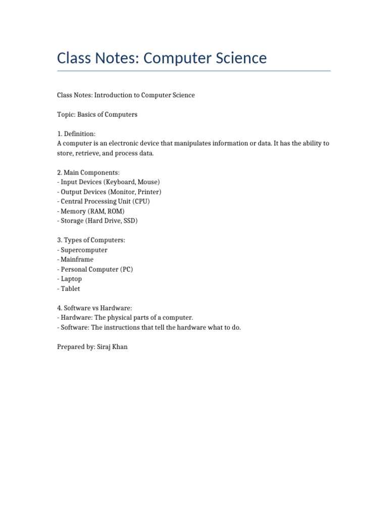 Introduction to Computer Basics | PDF
