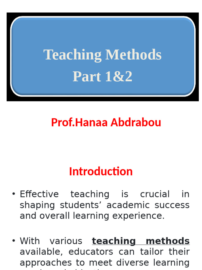 Teaching Methods | PDF | Teaching Method | Learning
