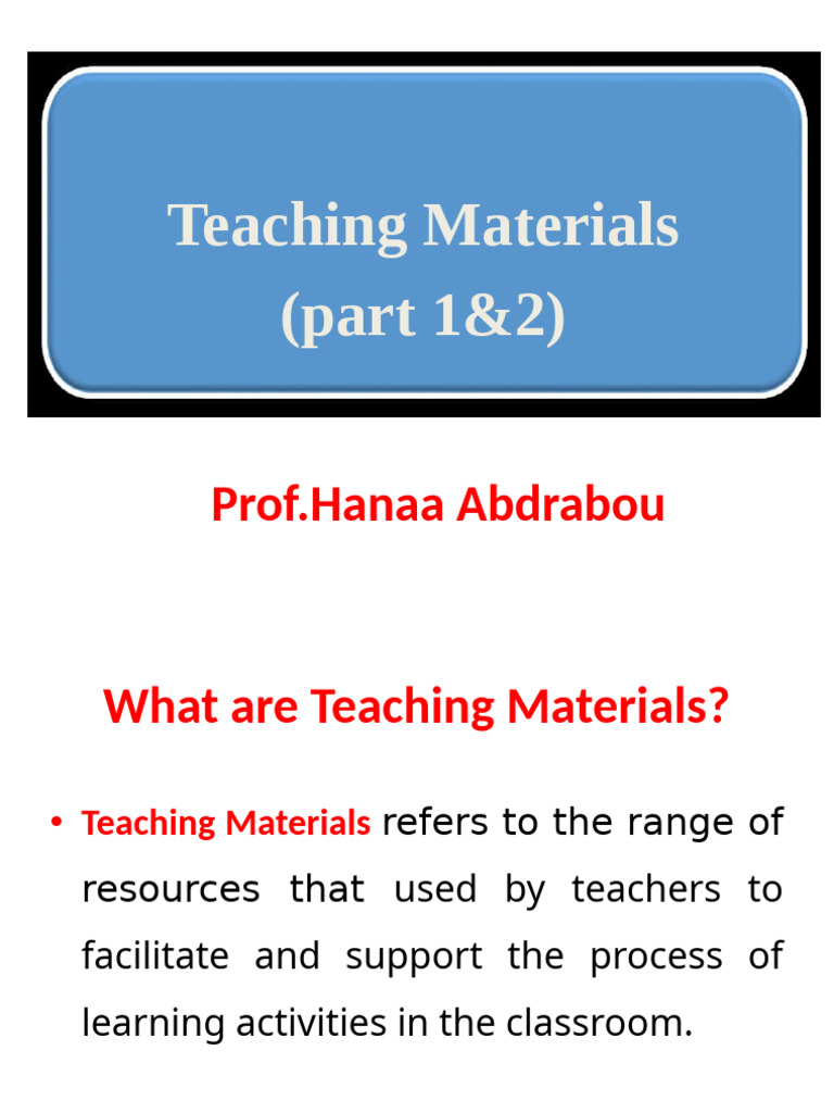 Teaching Materials: Types and Benefits | PDF | Virtual Reality | Learning