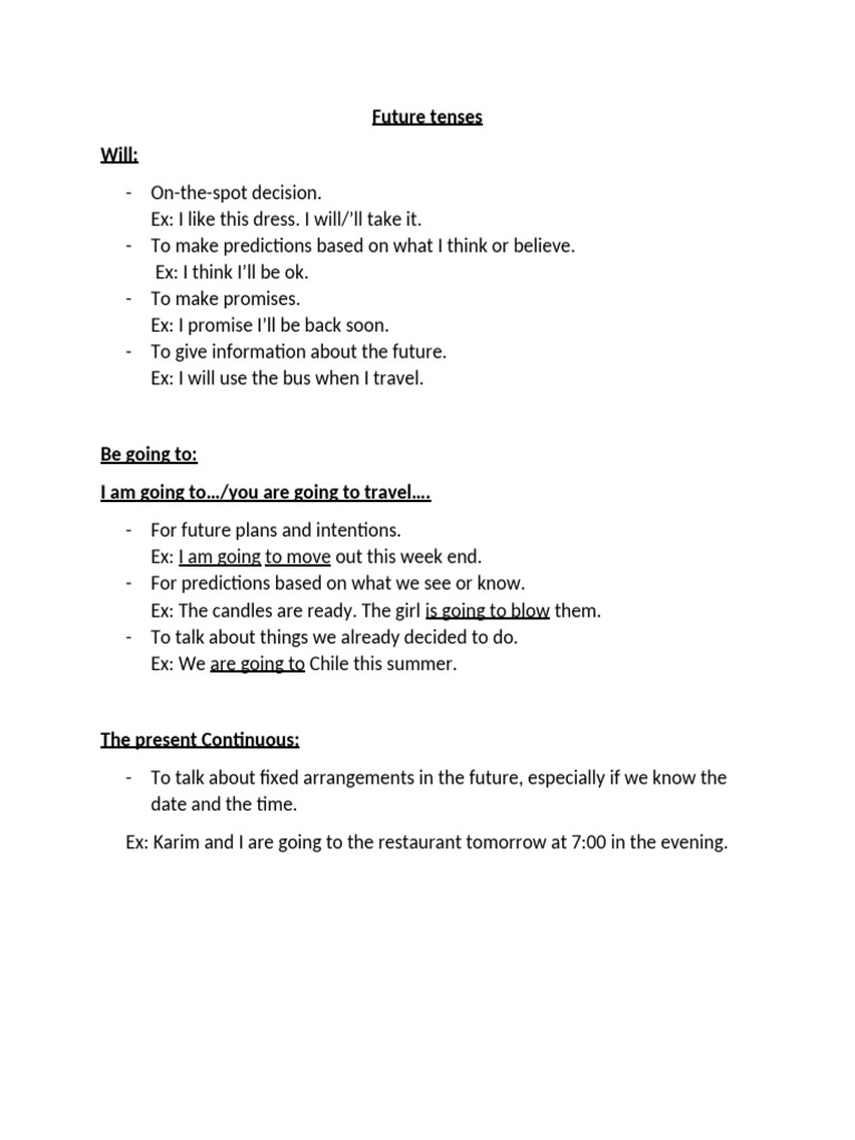 Future Tenses Explained | PDF