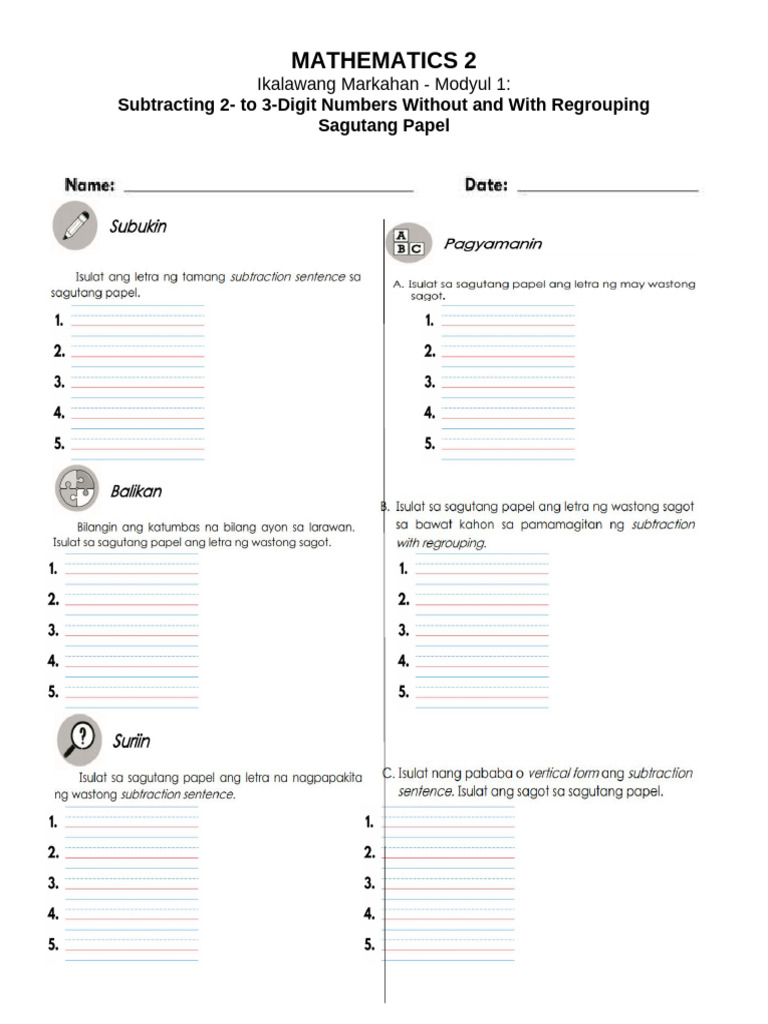 Answer Sheet MATH | PDF