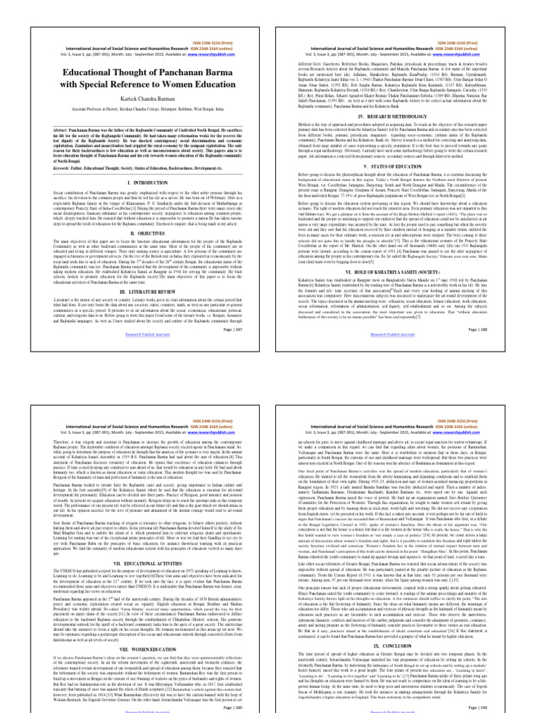 Educational Thought of Panchanan Barma-2242 | PDF