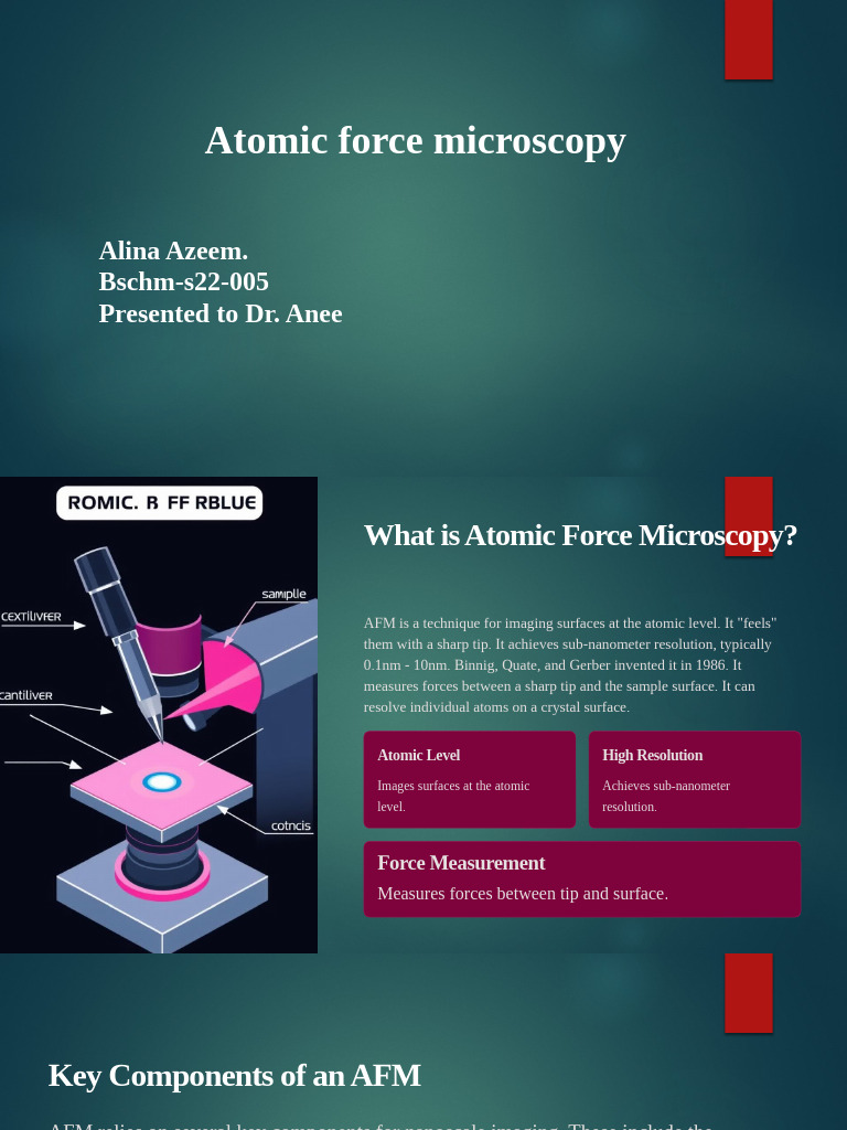 Atomic Force Microscopy ALINA | PDF | Atomic Force Microscopy | Materials Science