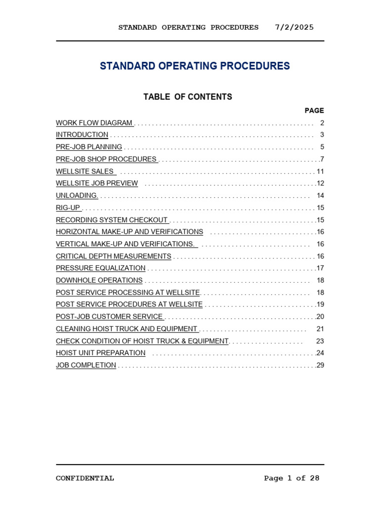 Standard Operating Procedures Overview | PDF | Casing (Borehole)