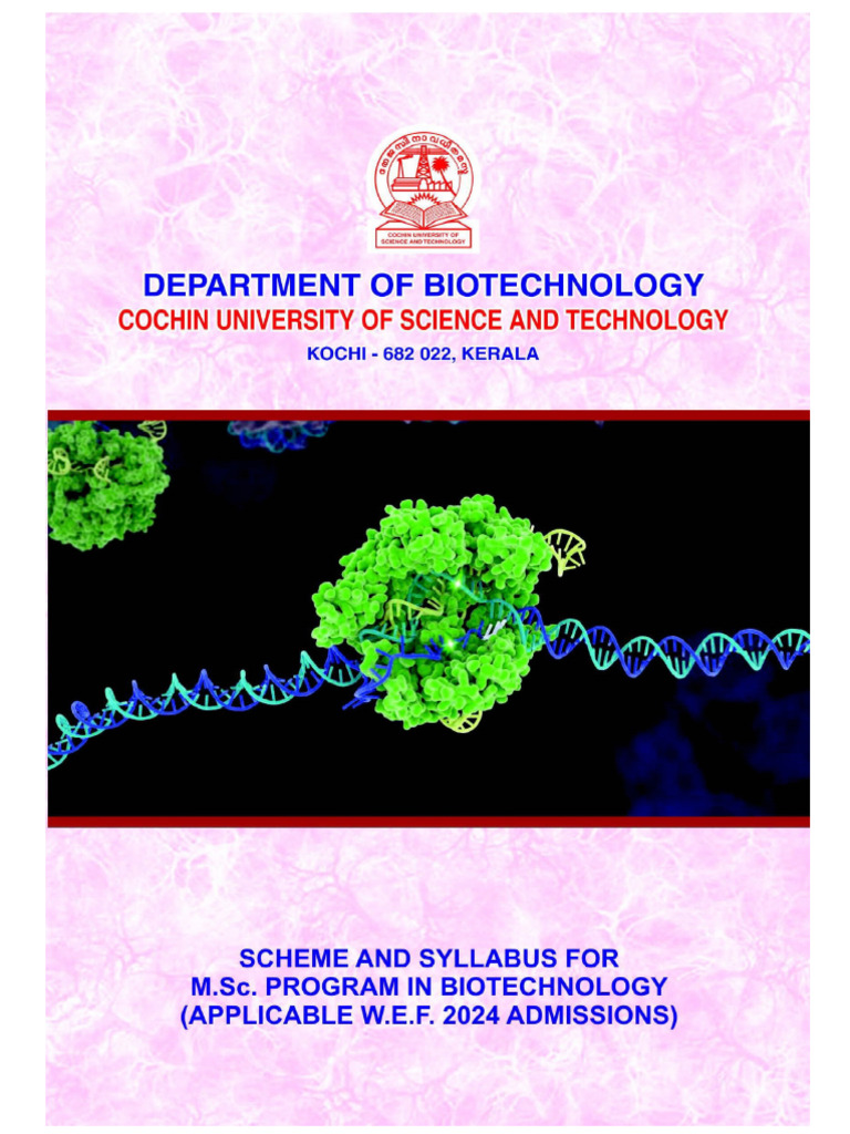 CUSAT M.Sc. Biotechnology Syllabus 2024 | PDF | Biotechnology | Life ...