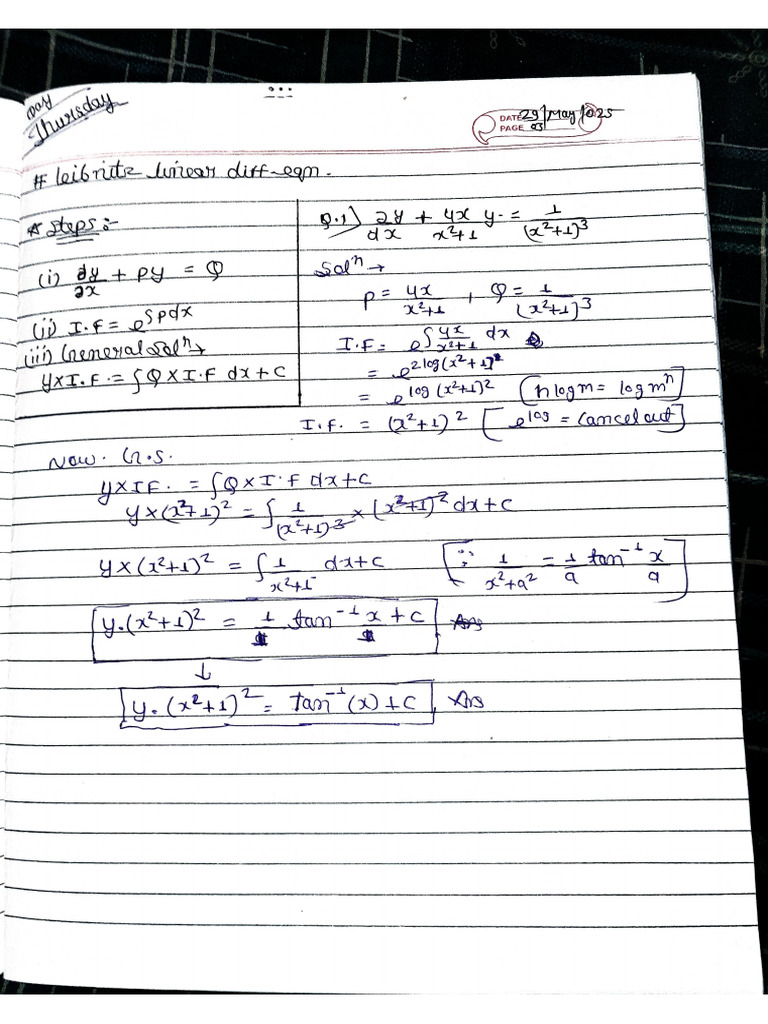 Ordinary Differential Equation Notes | PDF