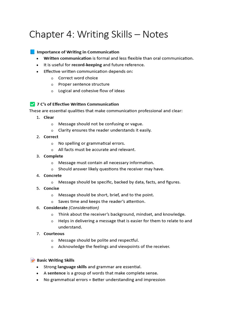 Effective Writing Skills Overview | PDF | Communication | Human ...
