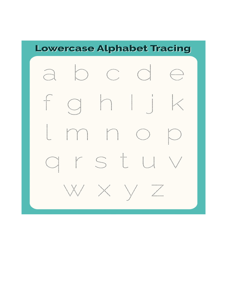 Printable Lowercase Alphabet Tracing Worksheetsn 6054.Jpg | PDF