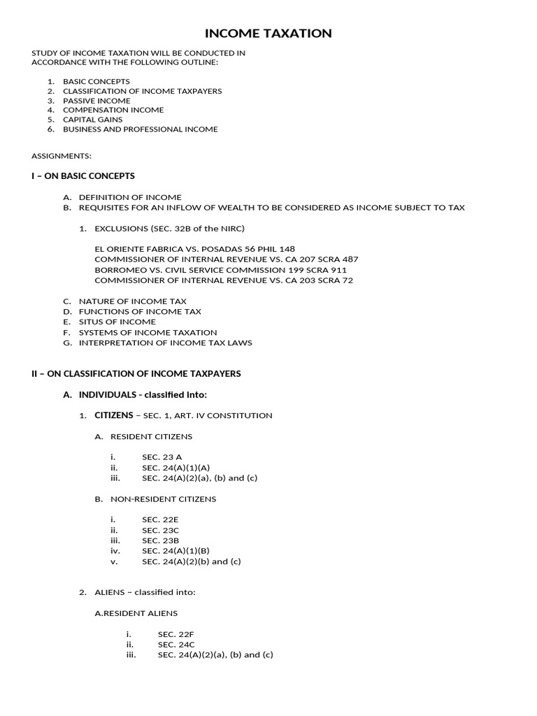 Taxation Assignments On Income Taxation | PDF | Tax Deduction | Taxes