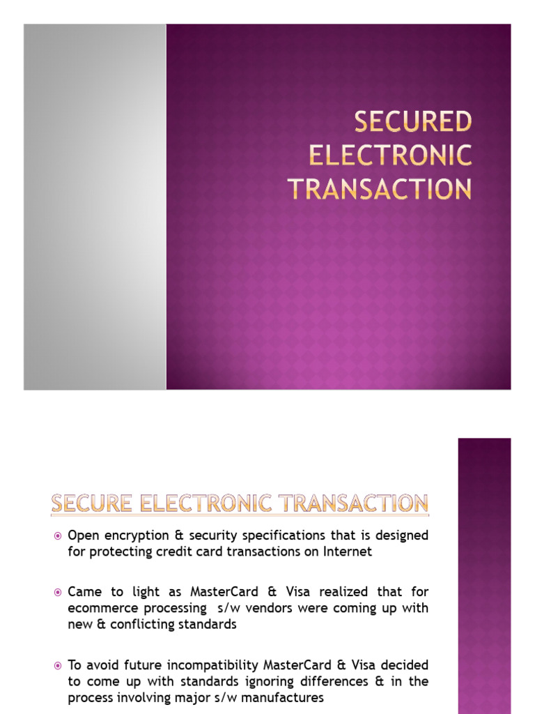 6.secured Electronic Transaction | PDF | Credit Card | Public Key ...
