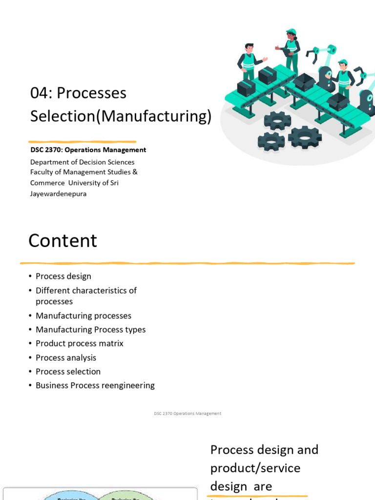 Manufacturing Process Selection Guide | PDF | Demand | Business