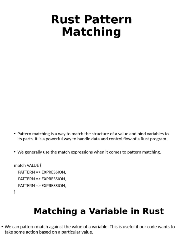 Rust Pattern Matching | PDF | Computer Science | Functional Programming