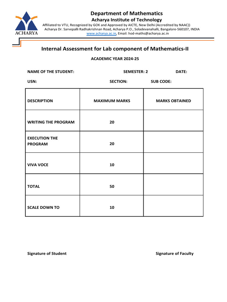 Lab Assessment Sheet - ME Stream | PDF
