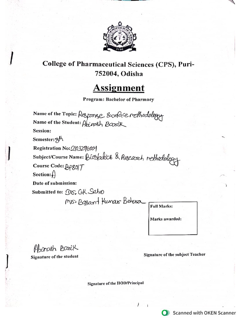 Assignment Biostatistics 2 | PDF