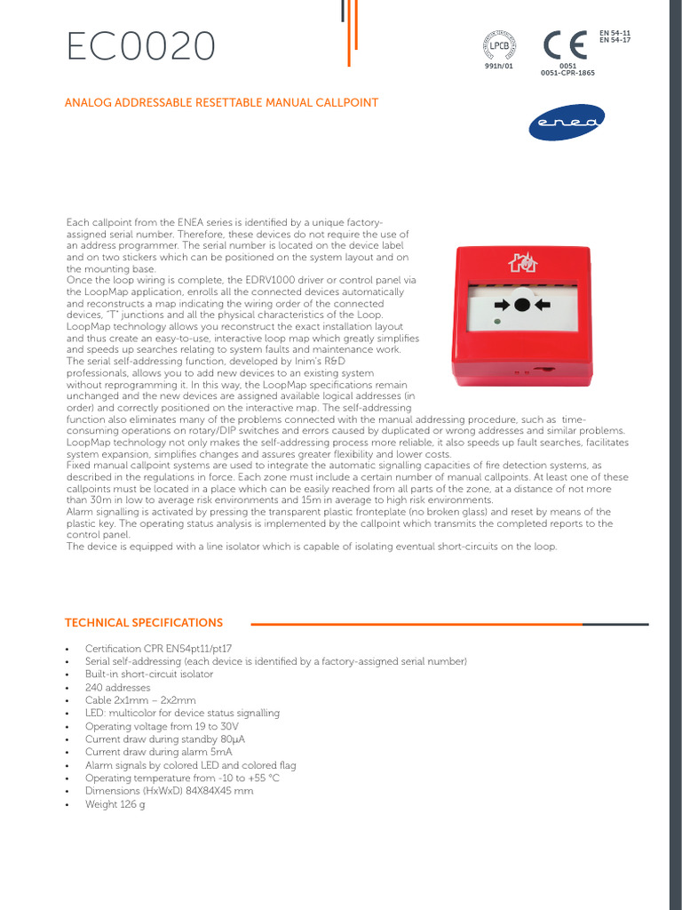 EC0020 Datasheet 110 E0 | PDF | Equipment | Electricity
