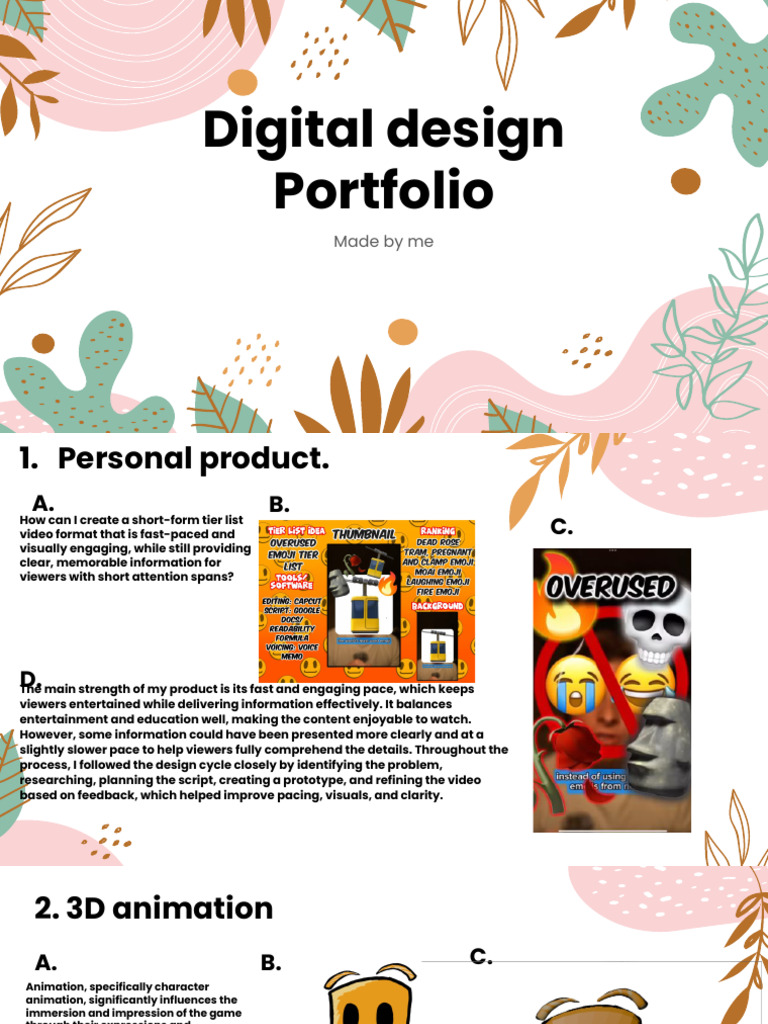Digital Design Portfolio | PDF | Animation | Information